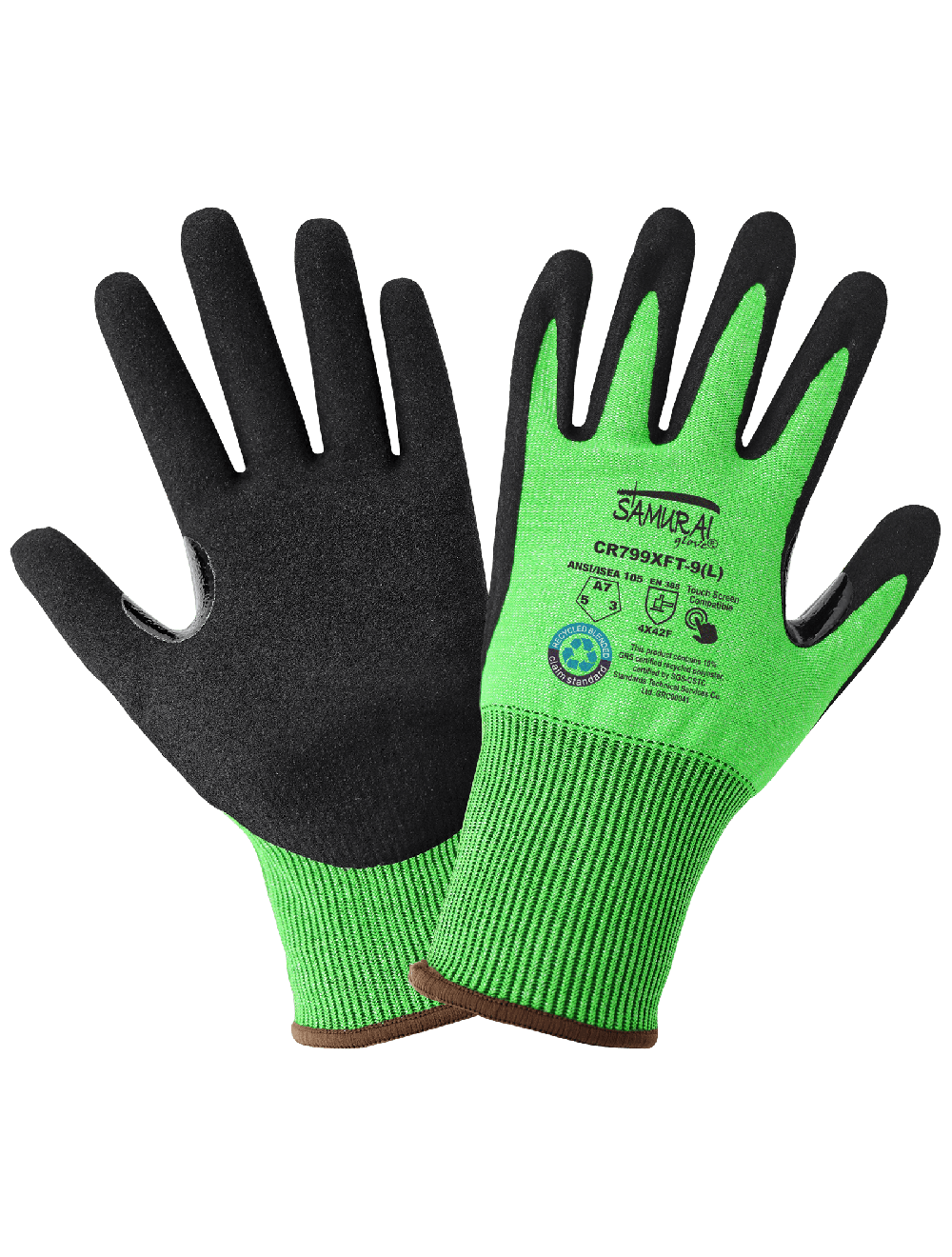 GGS CR799XFT - Samurai Glove, High-Visibility Nitrile Coated 18-Guage ...